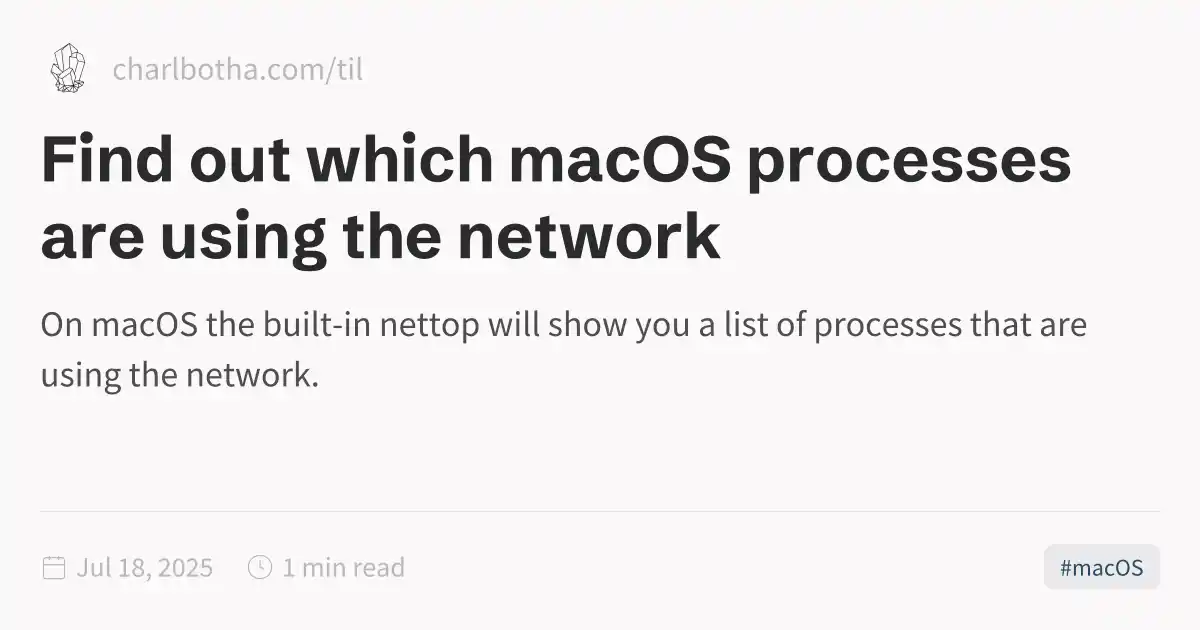 Find out which macOS processes are using the network